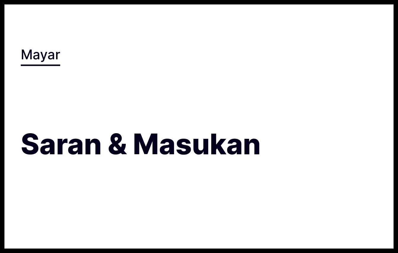 Saran & Masukan | Mayar