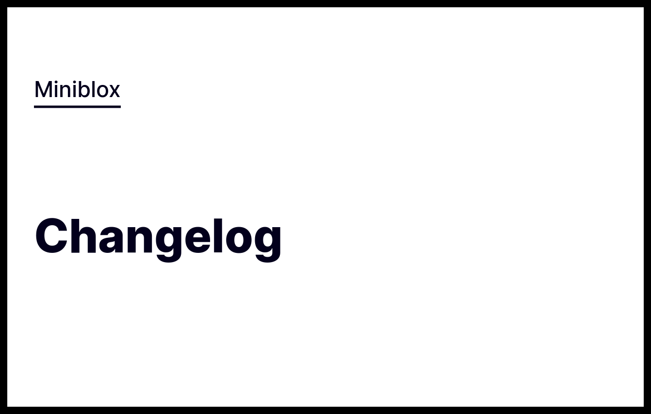 Changelog | Miniblox